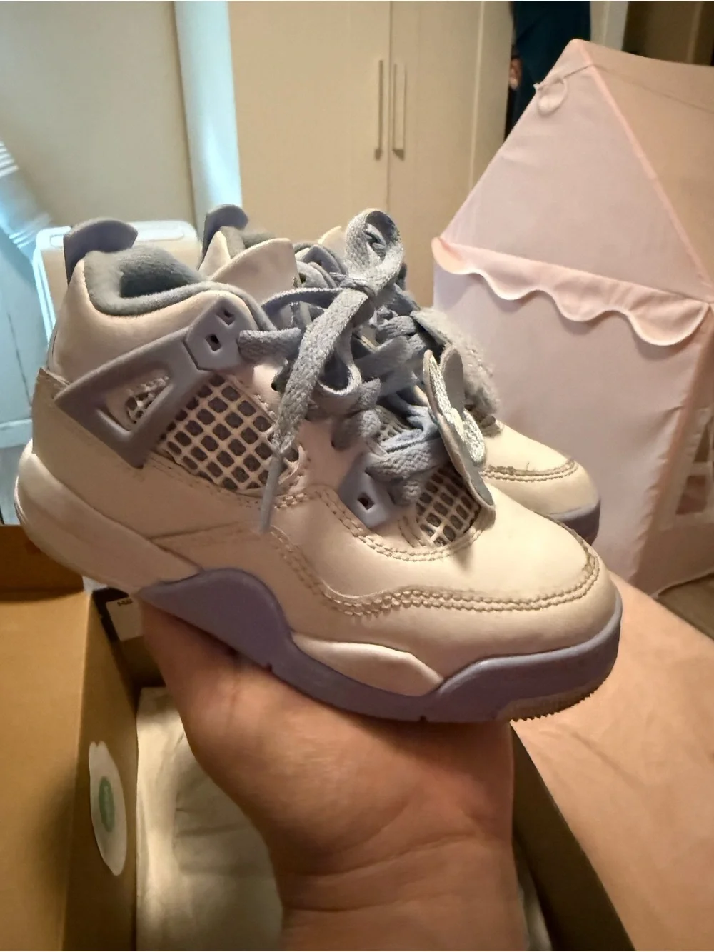 Jordan | Shoes | Jordan Kids White Light Blue Flower Sneakers | Poshmark